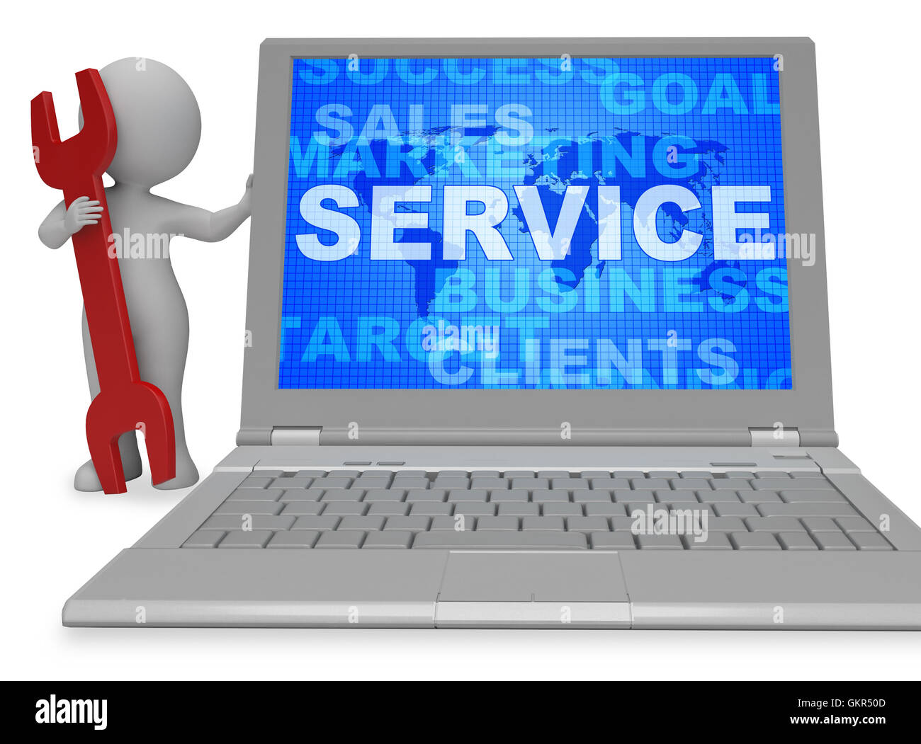 Service Word Shows Support Maintenance 3d Rendering Stock Photo - Alamy