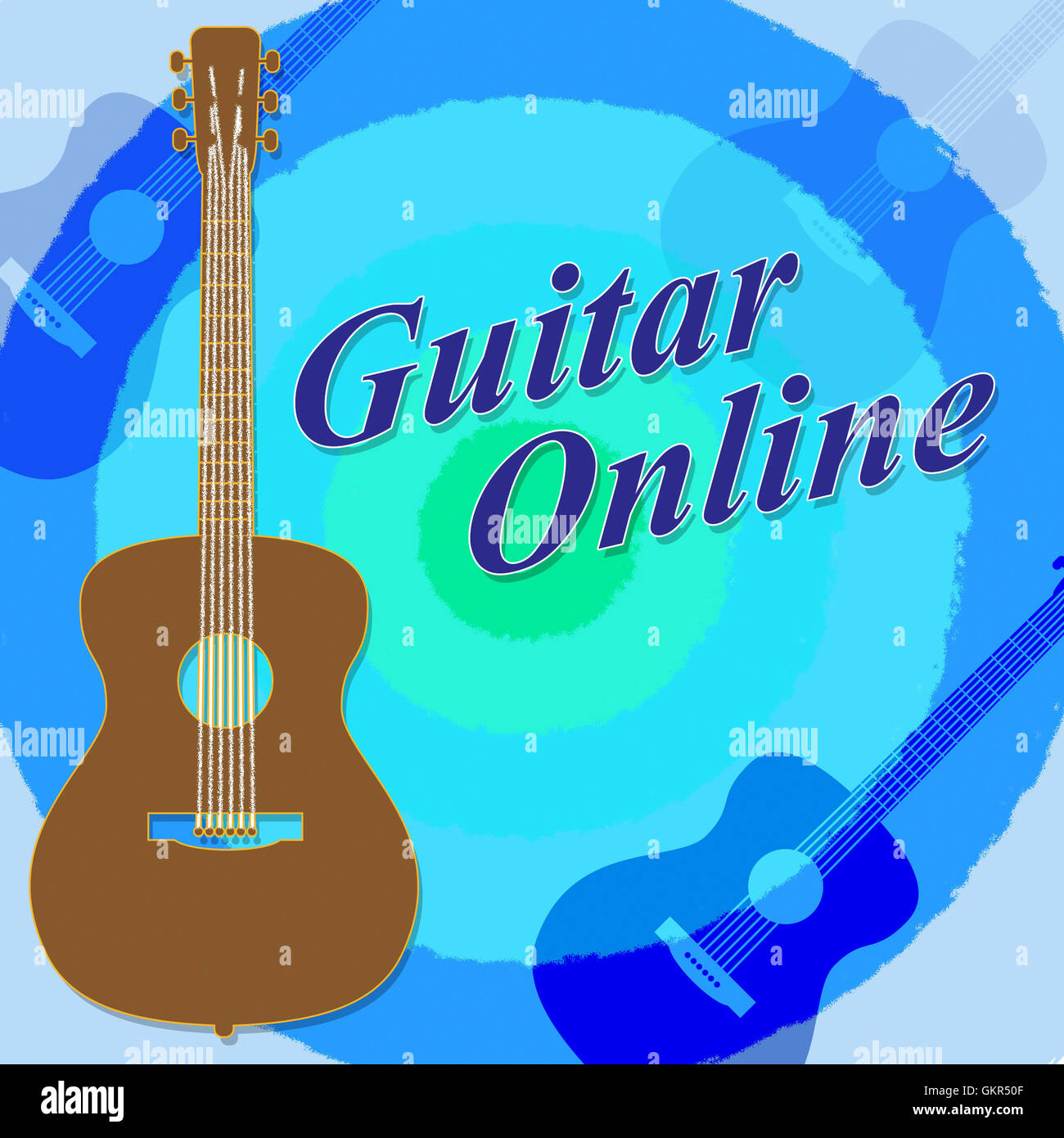 Guitar Online Meaning Internet Music And Websites Stock Photo - Alamy