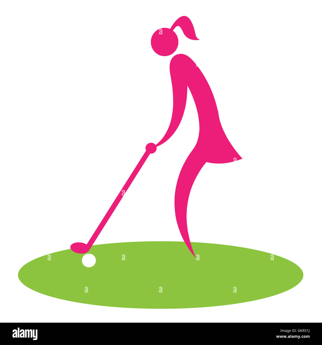 Female playing golf Cut Out Stock Images & Pictures - Alamy