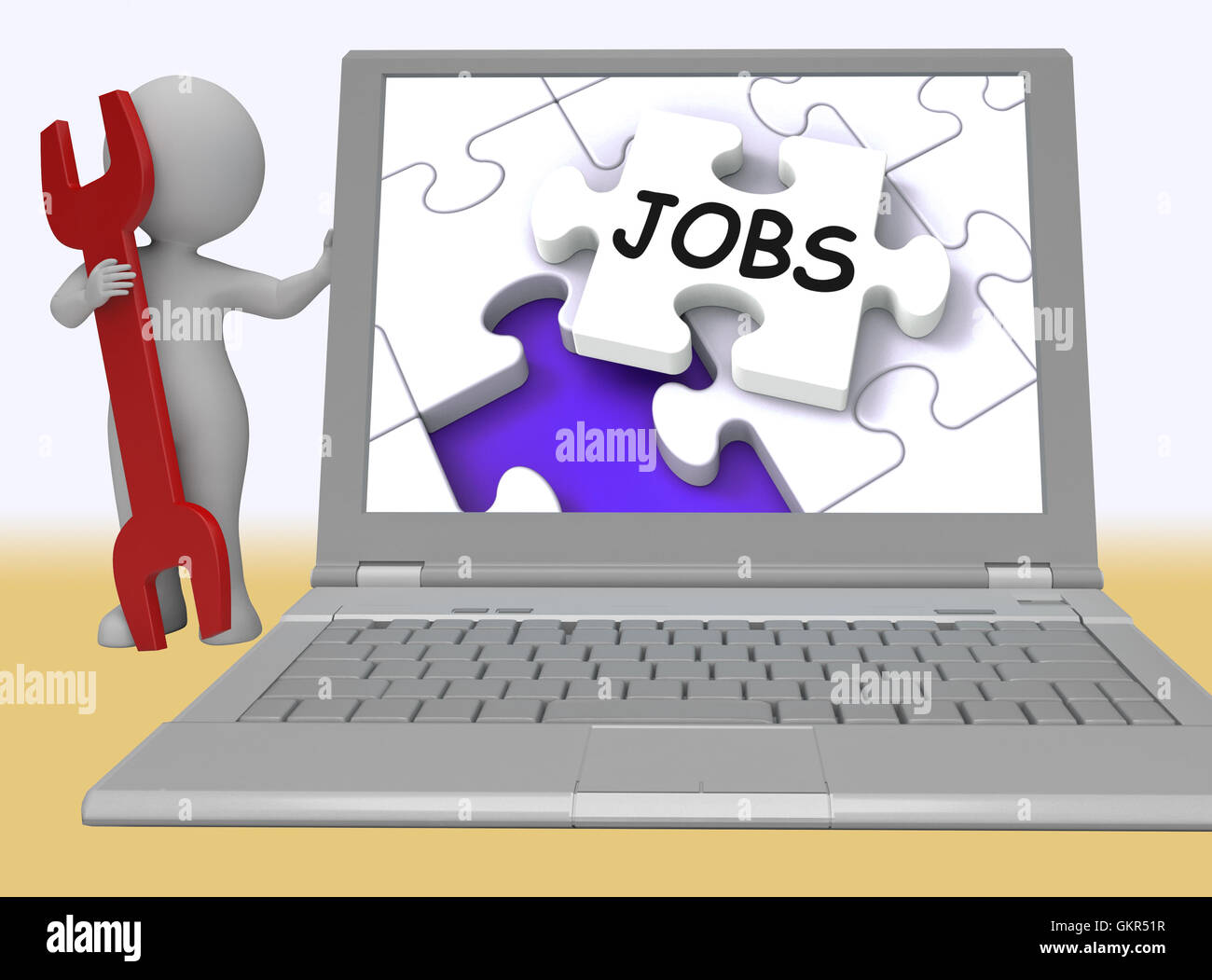 Jobs Puzzle Showing Employment Guidance 3d Rendering Stock Photo - Alamy