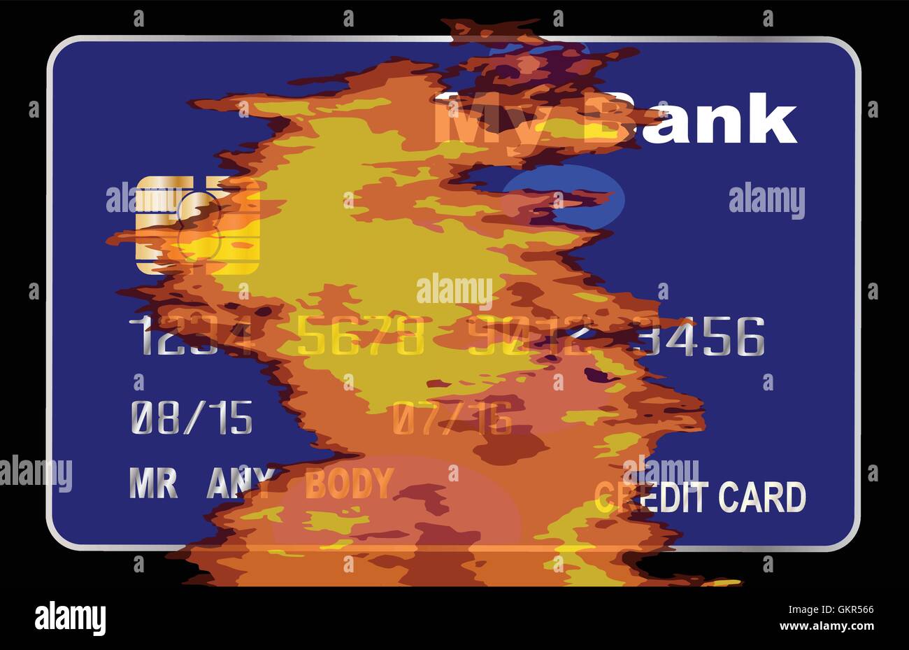 Burning credit card Stock Vector Images - Alamy
