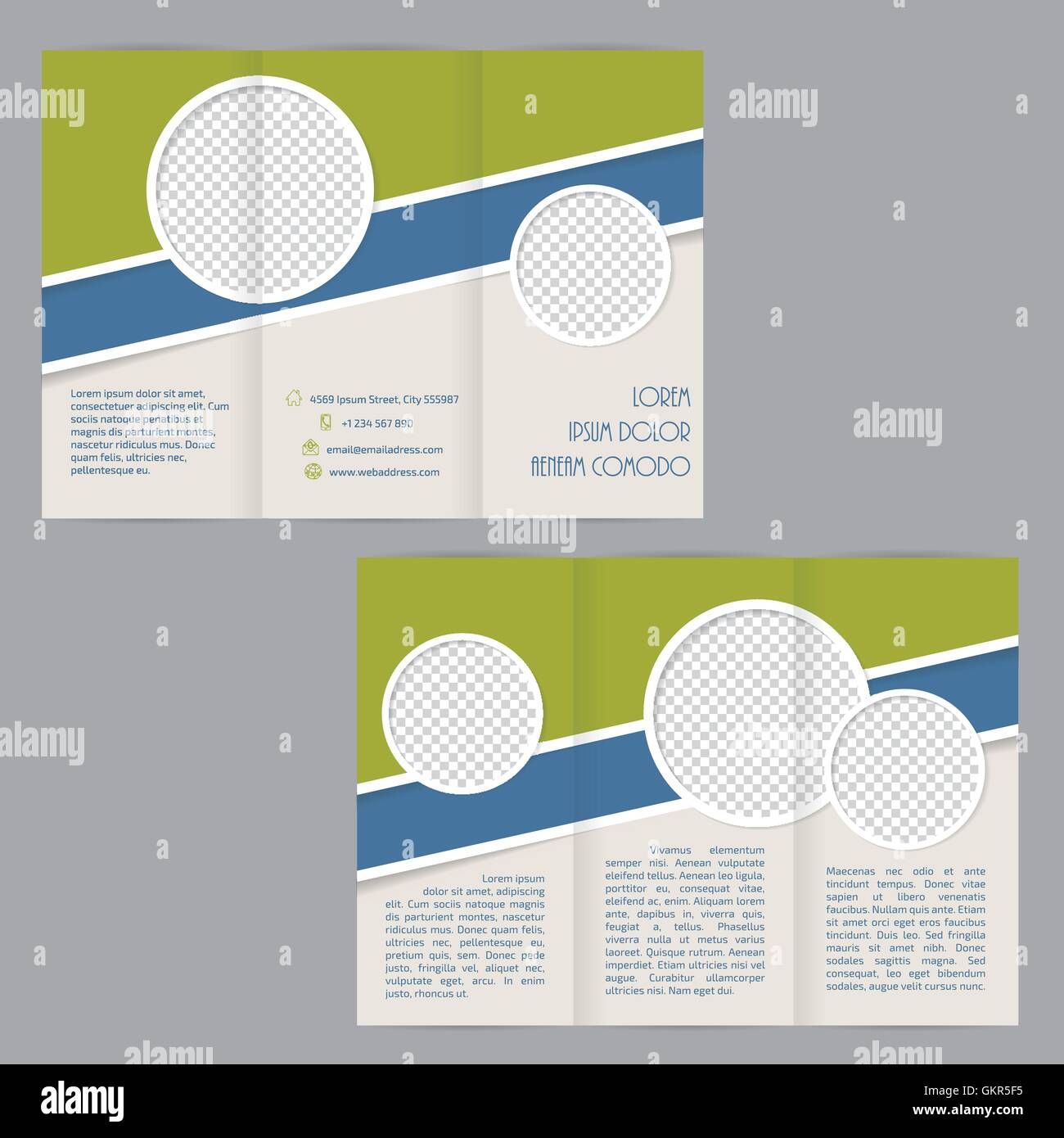 Tri-fold brochure template design with flat elements Stock Vector Image ...