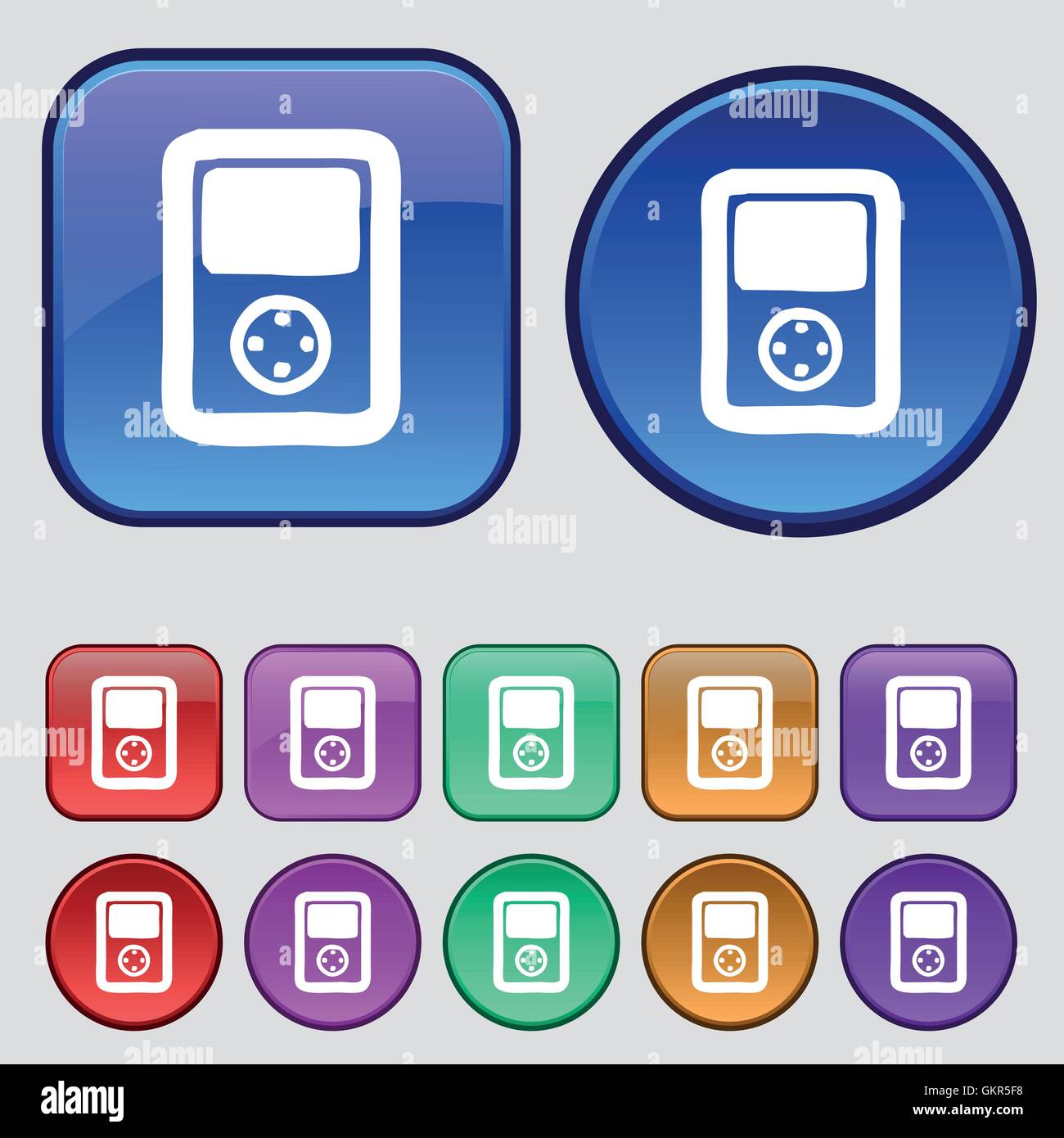 Tetris, video game console icon sign. A set of twelve vintage buttons for your design. Vector ...