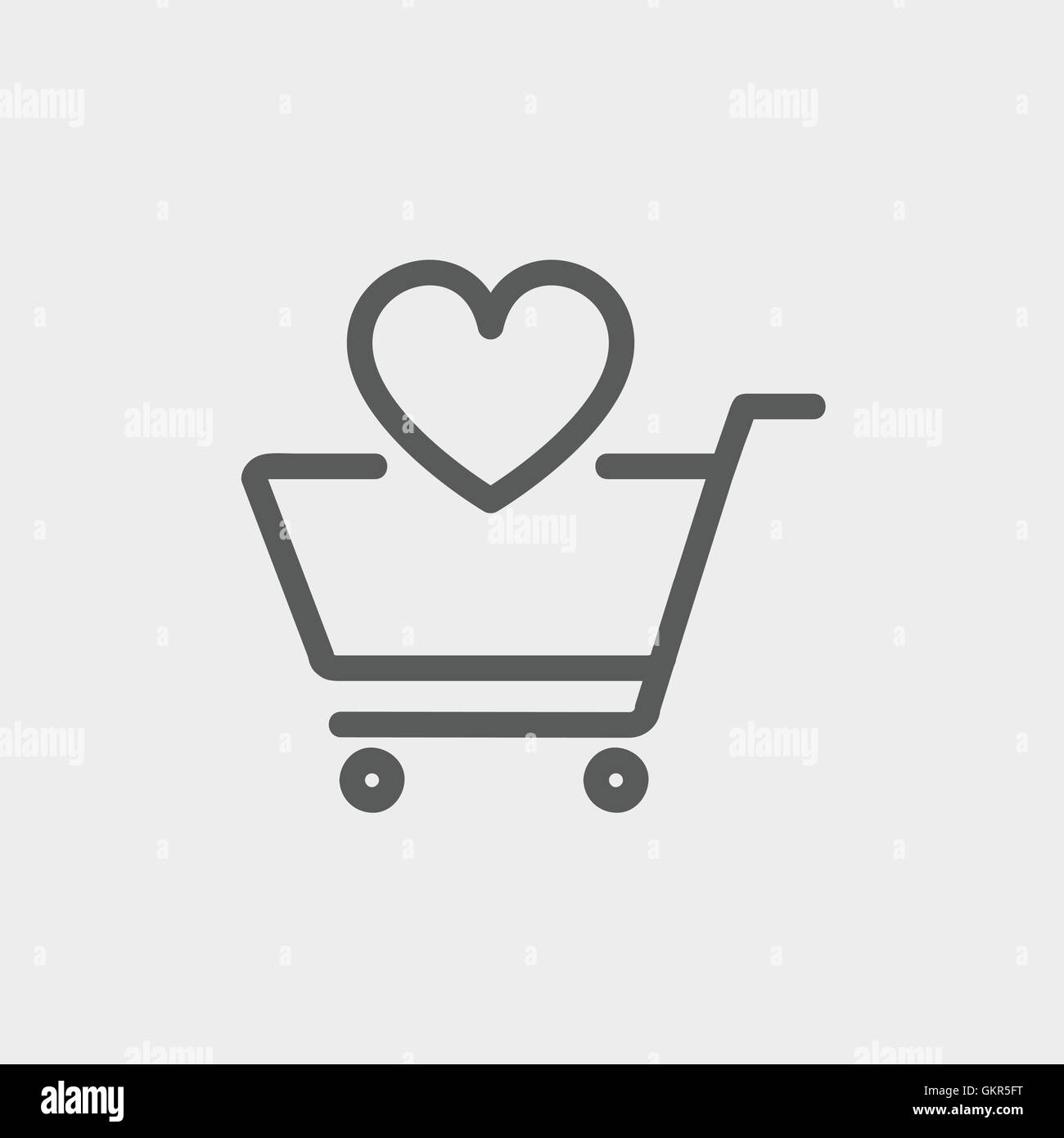 Shopping cart with heart thin line icon Stock Vector Image & Art - Alamy