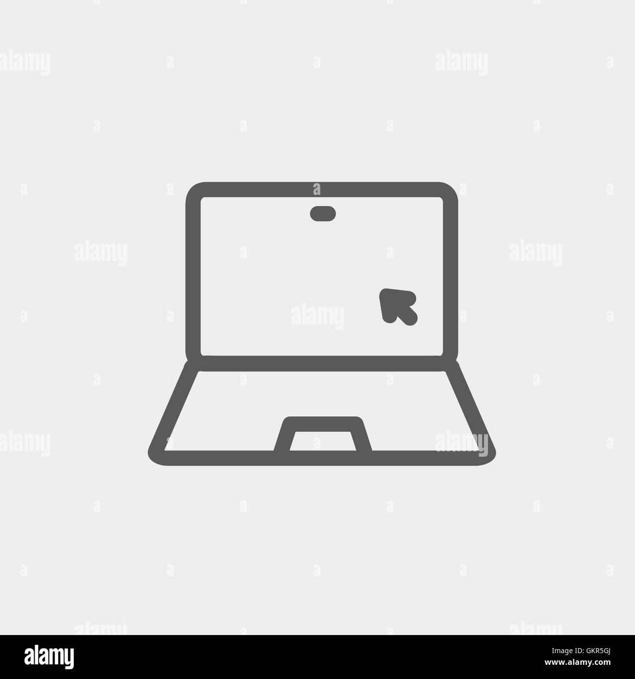 Click icon linear vector Black and White Stock Photos & Images - Alamy