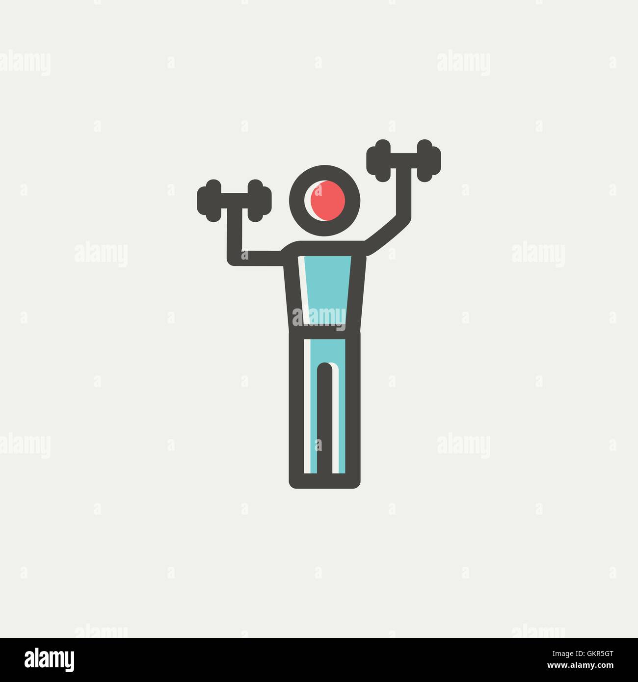 Sports training in gym dumbbell Stock Vector Images - Alamy
