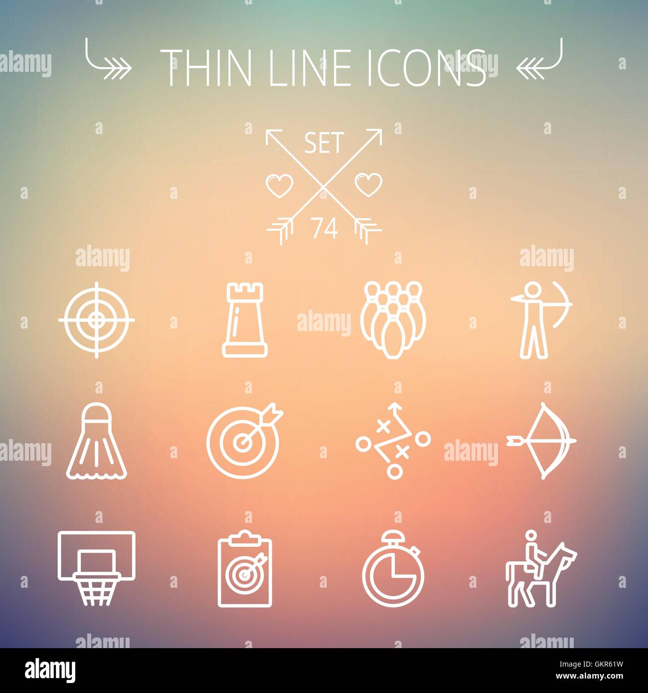 Sports thin line icon set Stock Vector Image & Art - Alamy