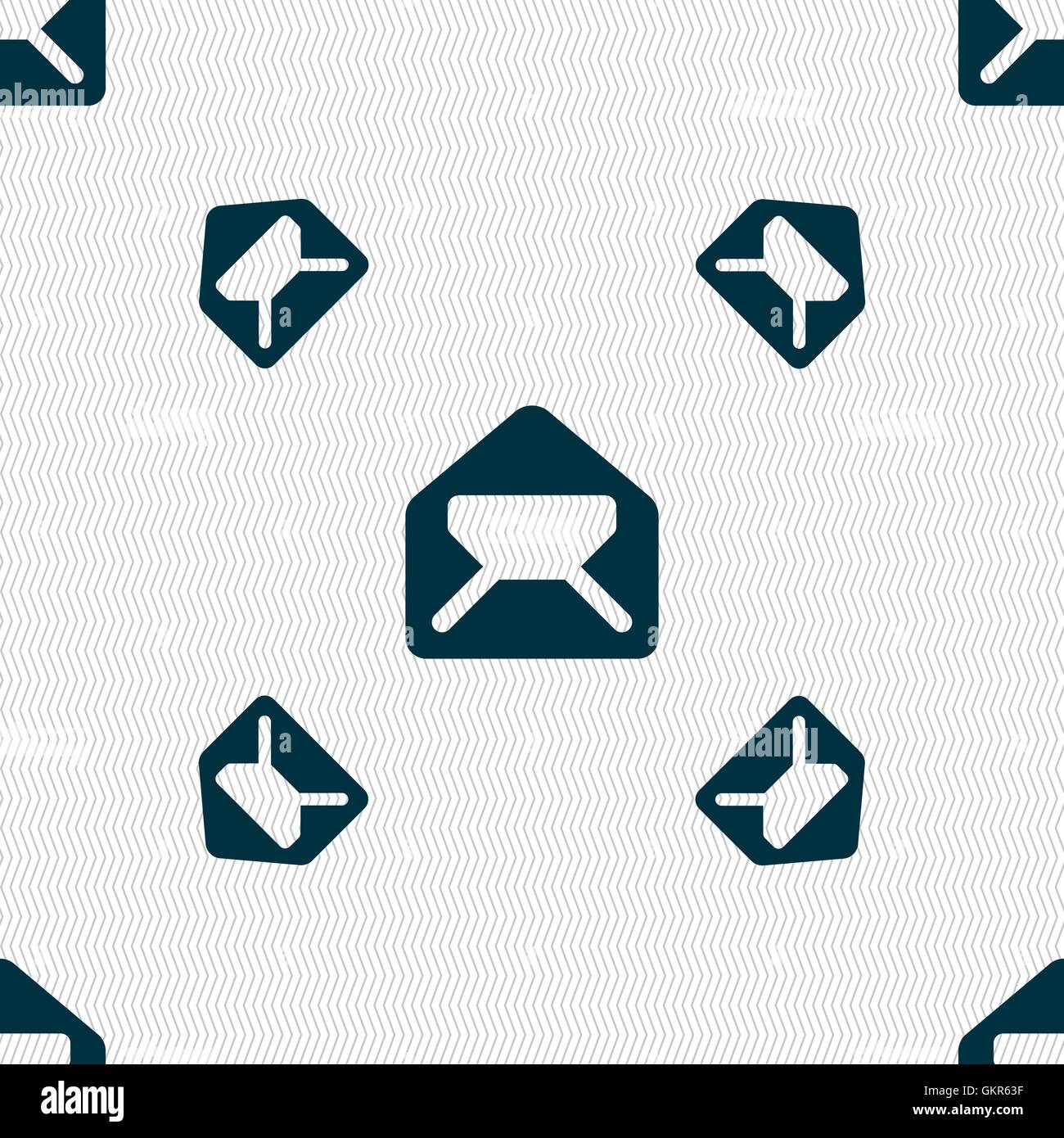 Mail, envelope, letter icon sign. Seamless pattern with geometric ...