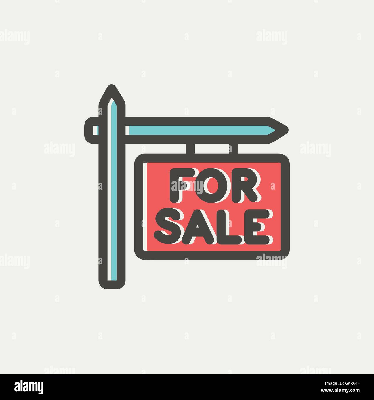 For sale sign thin line icon Stock Vector Image & Art - Alamy