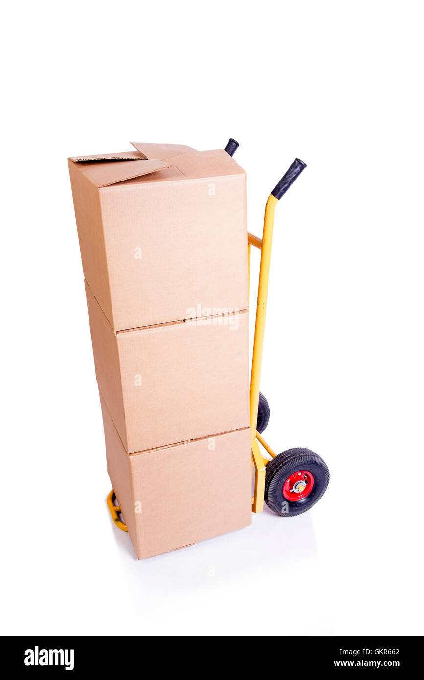 Shipping cart isolated on the white background Stock Photo - Alamy
