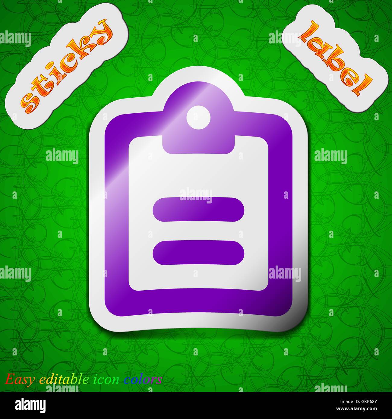 Text file icon sign. Symbol chic colored sticky label on green ...