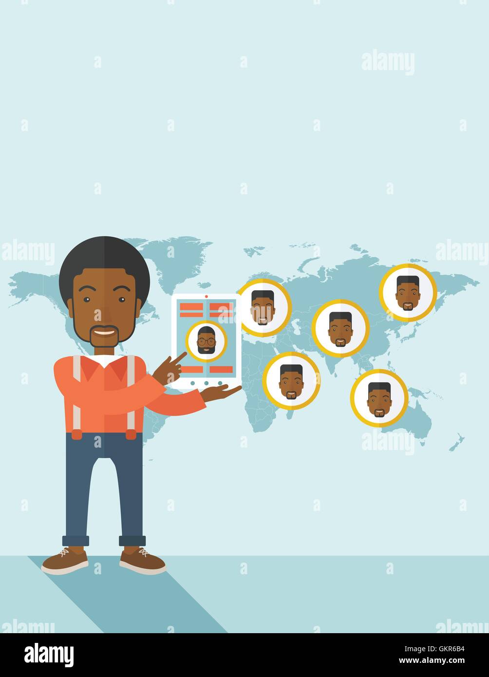 World map with same faces every destination Stock Vector Image & Art ...