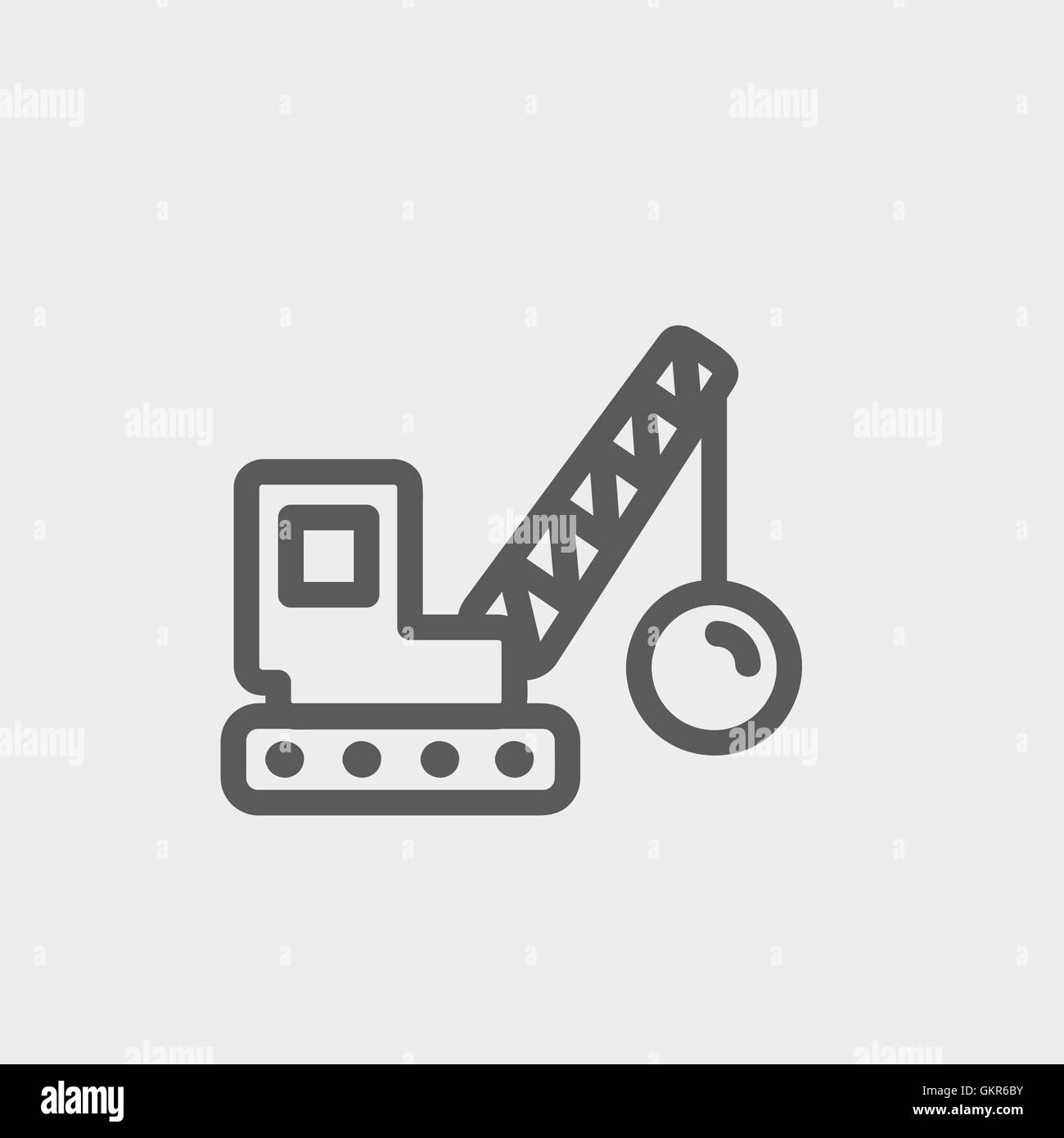 Demolition trailer thin line icon Stock Vector Image & Art - Alamy