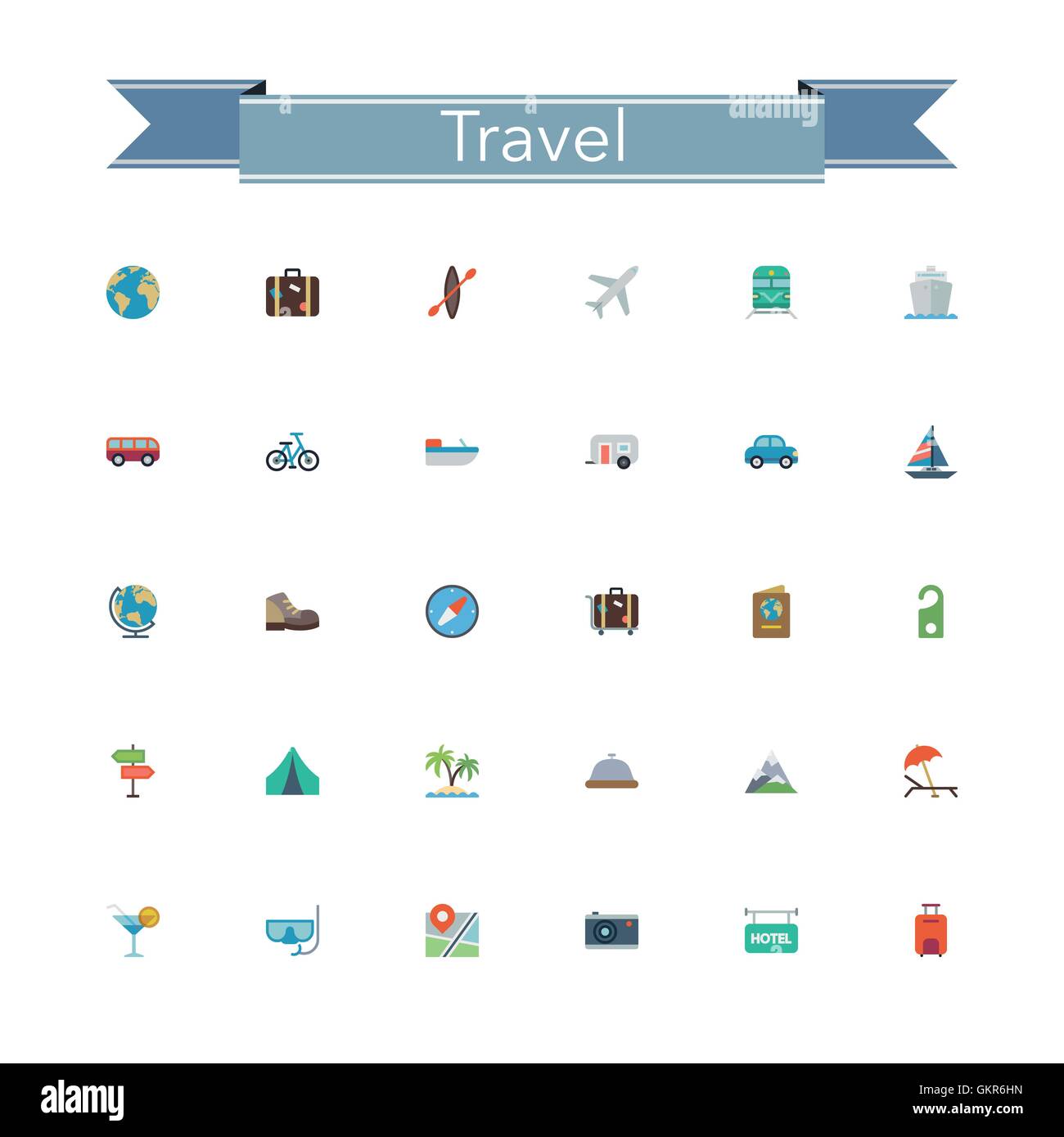 Travel beach holiday Stock Vector Images - Alamy