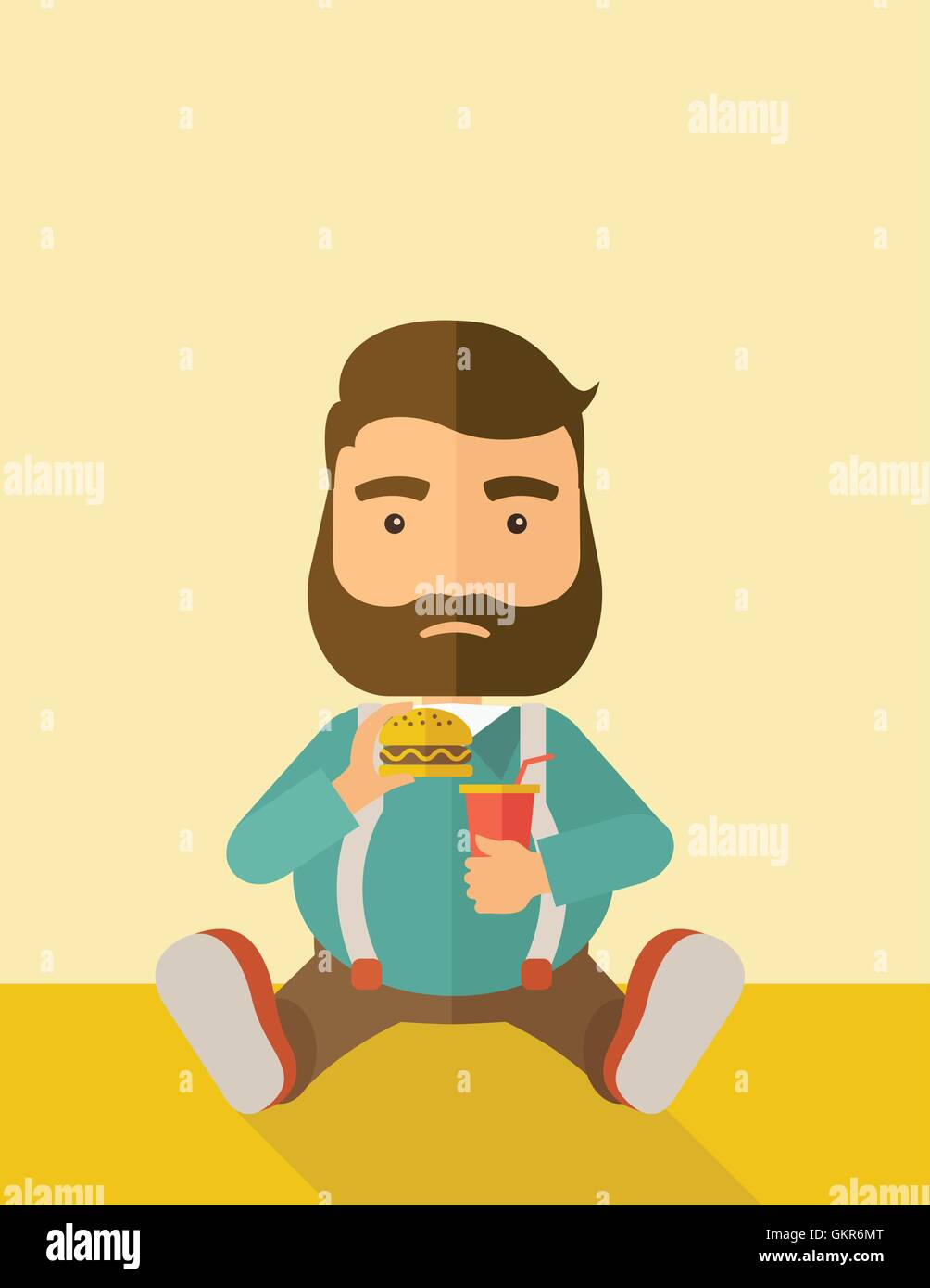 Happy man food sitting Stock Vector Images - Alamy