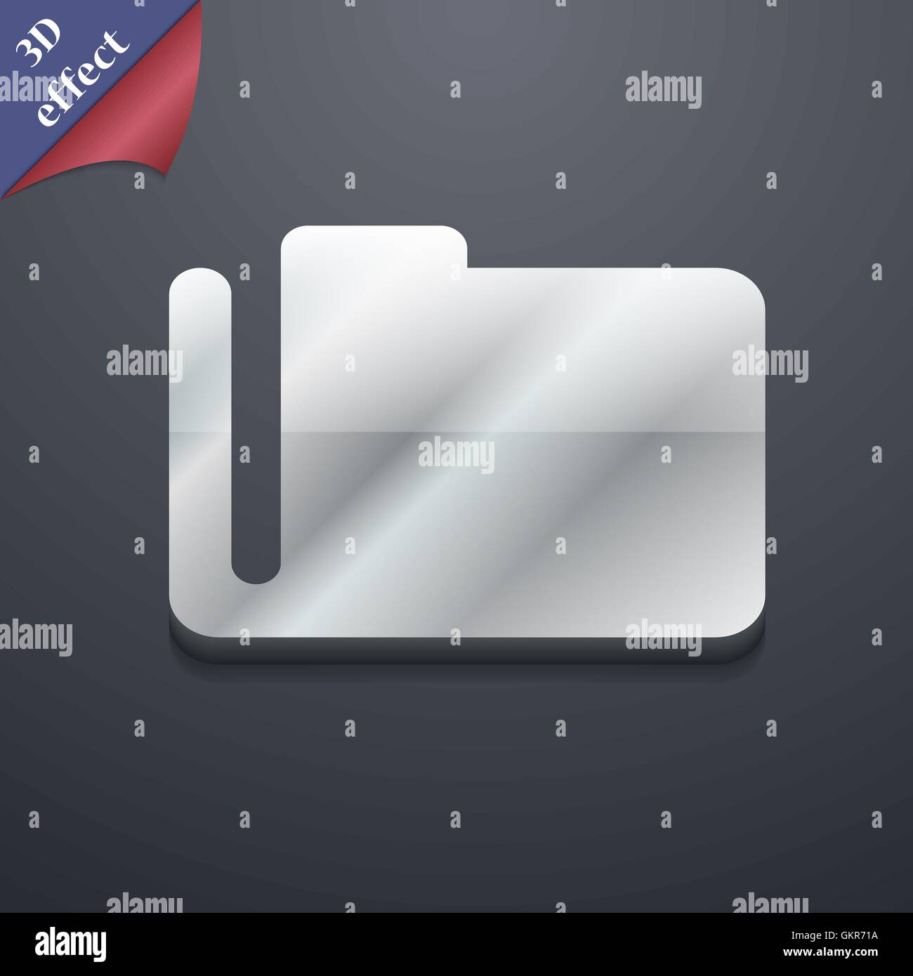 Document folder icon symbol. 3D style. Trendy, modern design with space ...