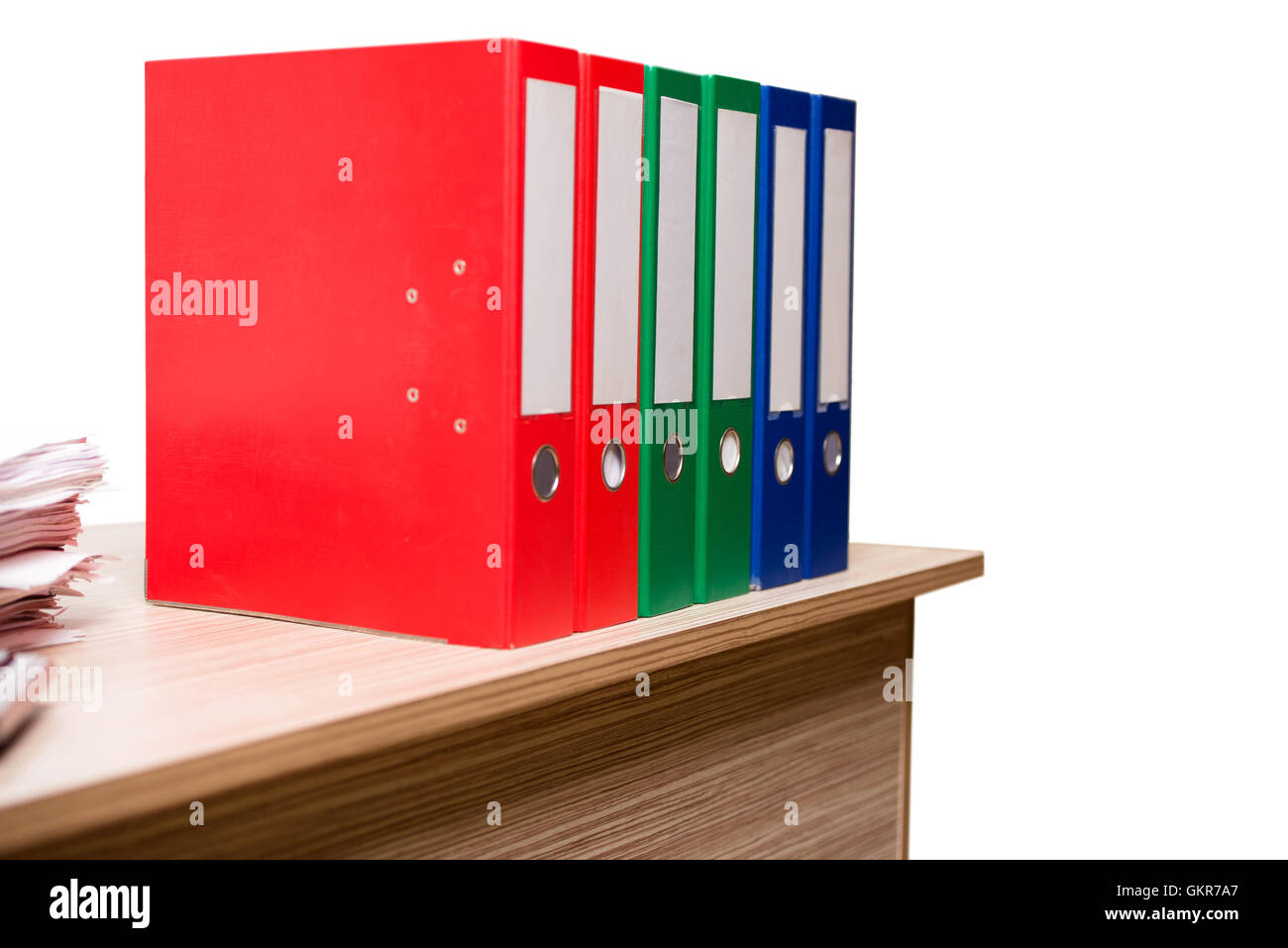 Office binders on the desk Stock Photo - Alamy
