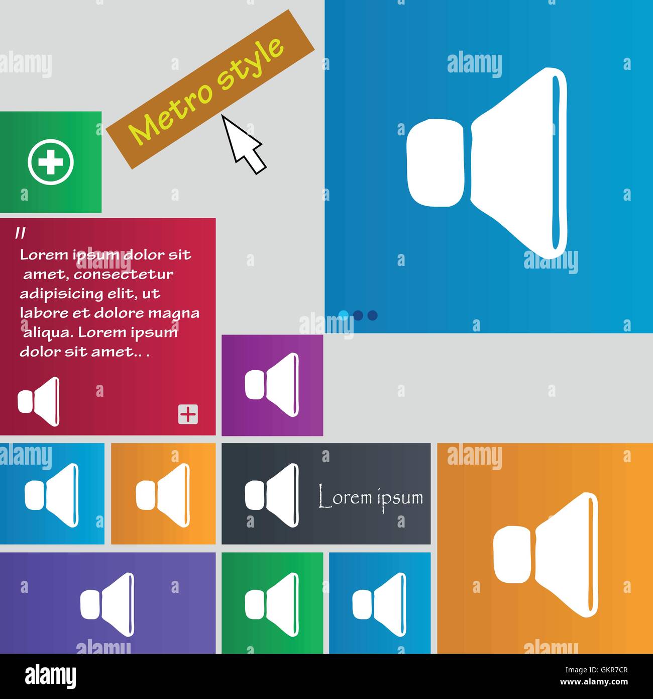 volume, sound icon sign. buttons. Modern interface website buttons with cursor pointer. Vector ...