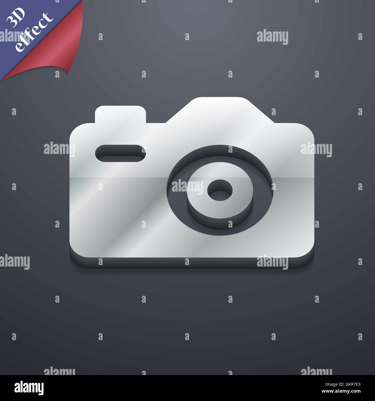 Photo Camera icon symbol. 3D style. Trendy, modern design with space ...