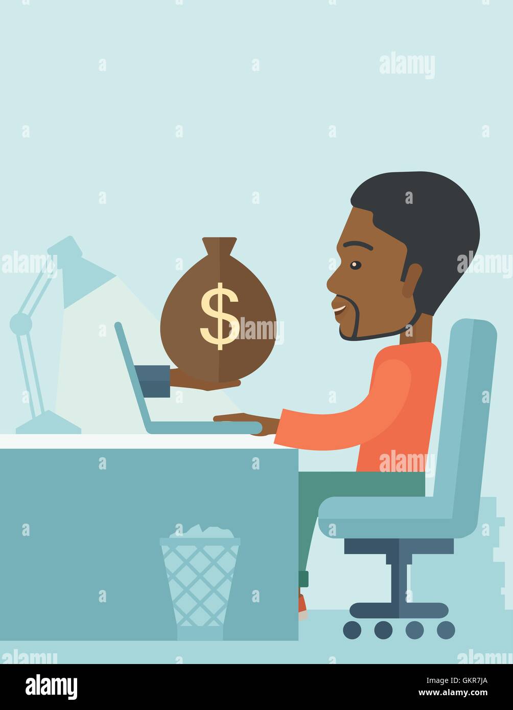 African businessman with his laptop Stock Vector Image & Art - Alamy