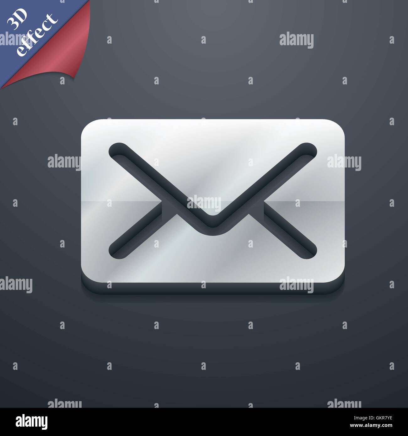 Mail, envelope, letter icon symbol. 3D style. Trendy, modern design ...