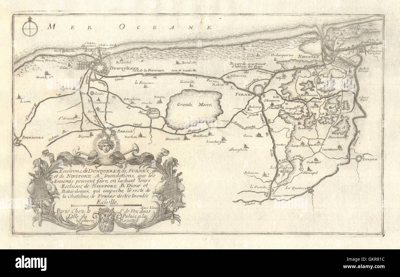 Environs de Dunquerke, de Furnes et de Nieuport. Dunkirk Veurne. DE FER ...