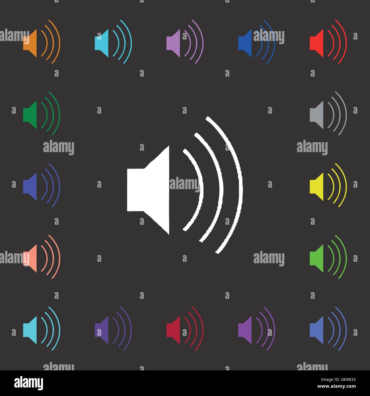 volume, sound icon sign. Lots of colorful symbols for your design ...