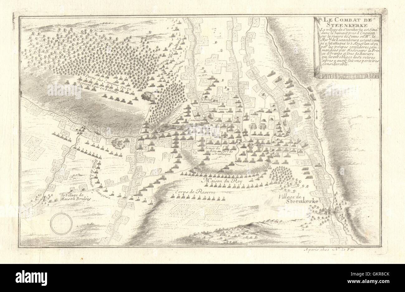 'Le combat de Steenkerke'. Battle of Steenkerque 1692. Belgium. DE FER ...