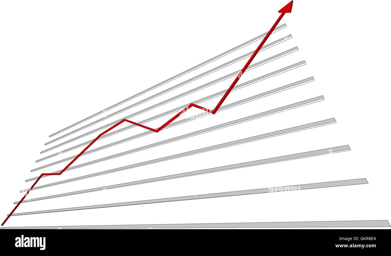 Graph with red arrow up. Vector illustration Stock Vector Image & Art ...