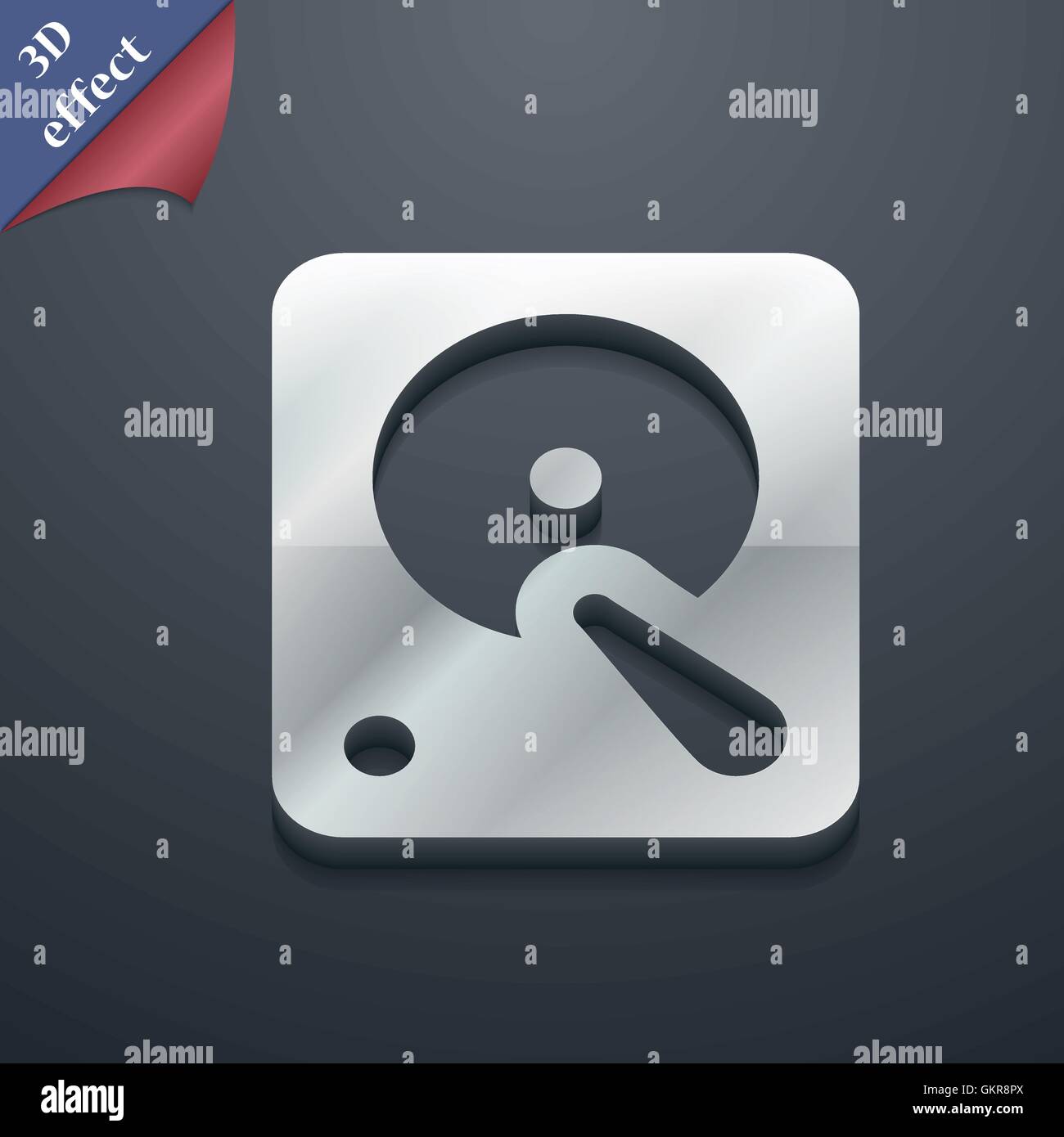 hard disk icon symbol. 3D style. Trendy, modern design with space for ...