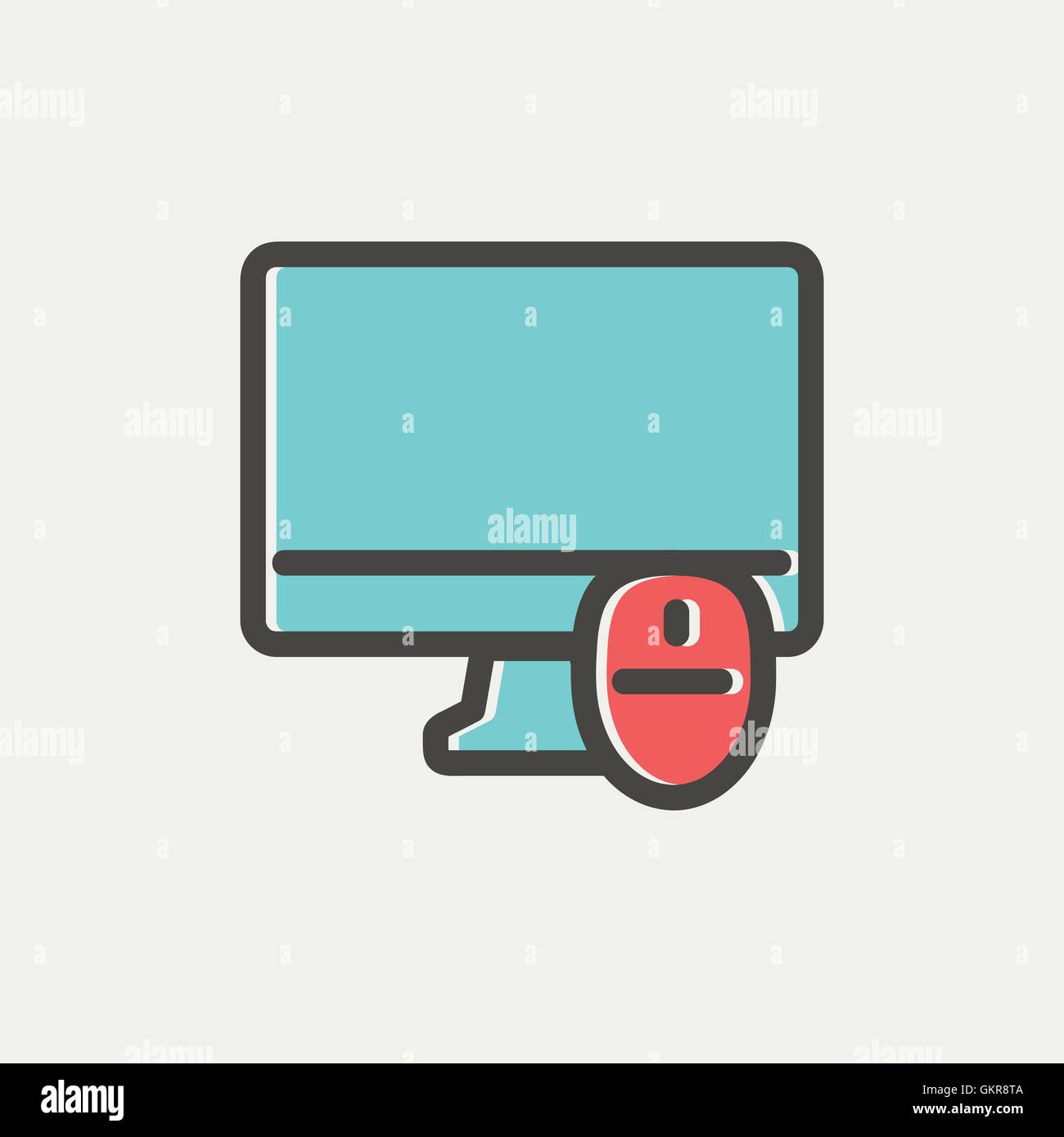 Monitor and computer mouse thin line icon Stock Vector Image & Art - Alamy