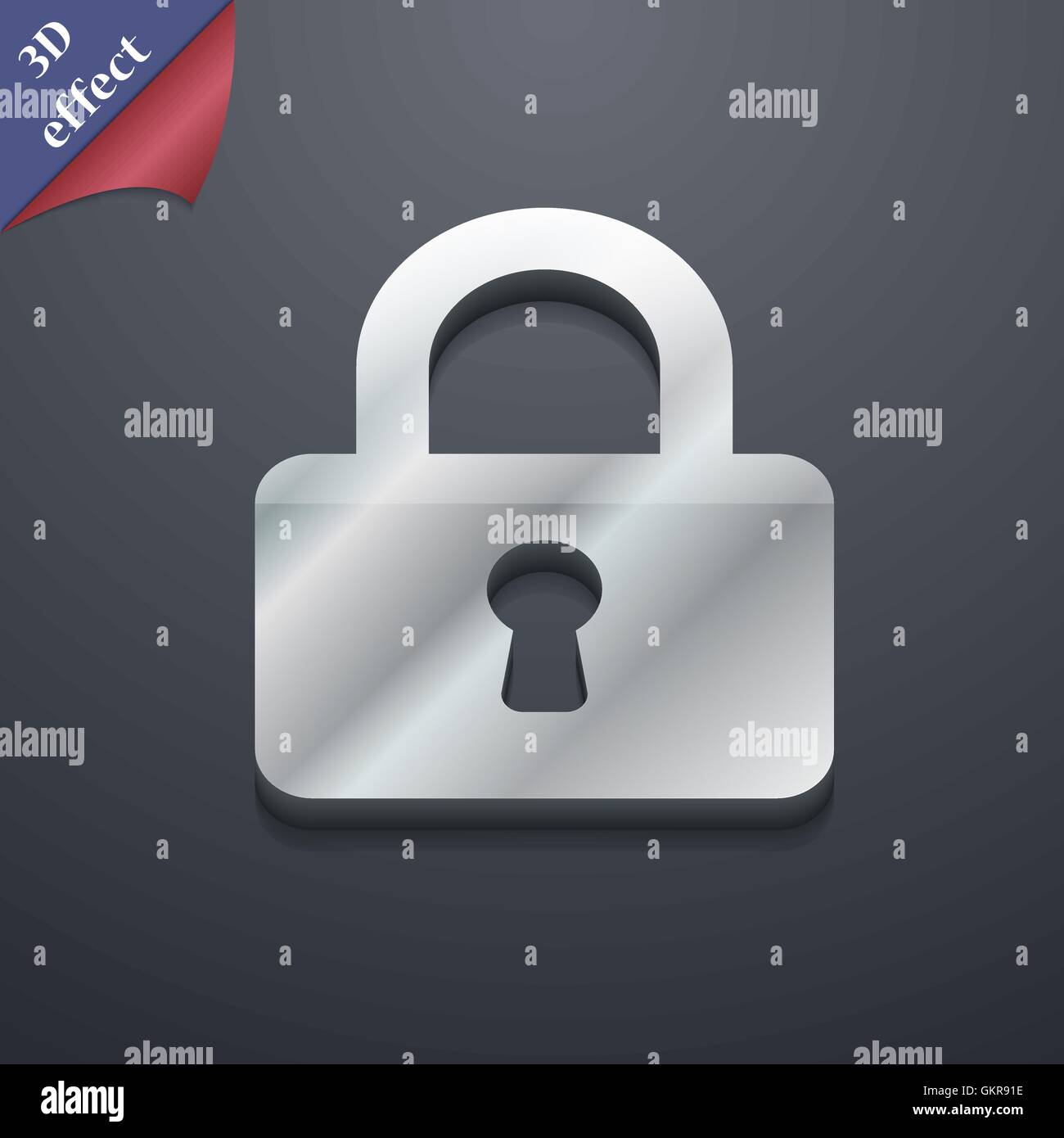 Pad Lock icon symbol. 3D style. Trendy, modern design with space for ...