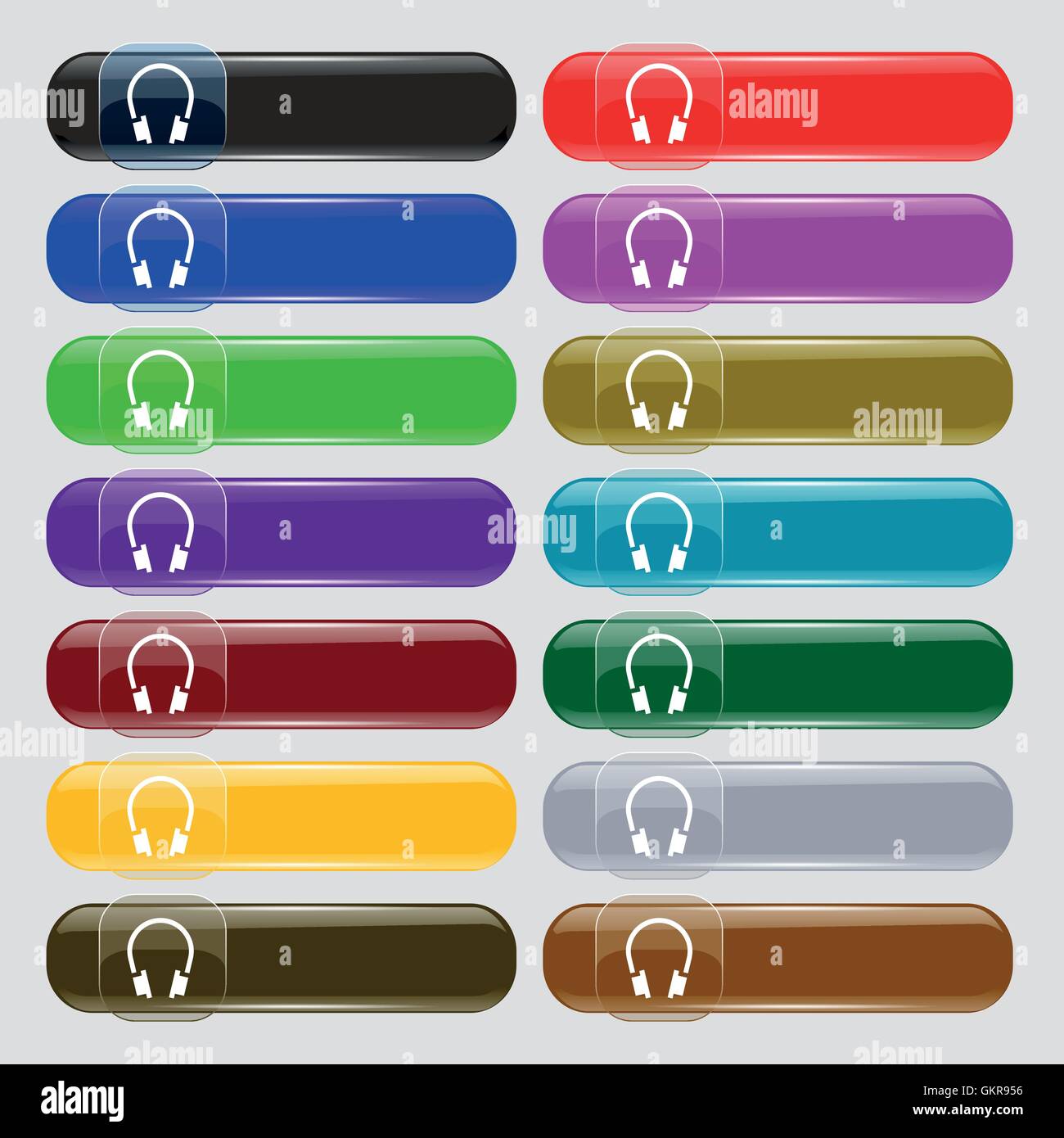 headsets icon sign. Big set of 16 colorful modern buttons for your ...