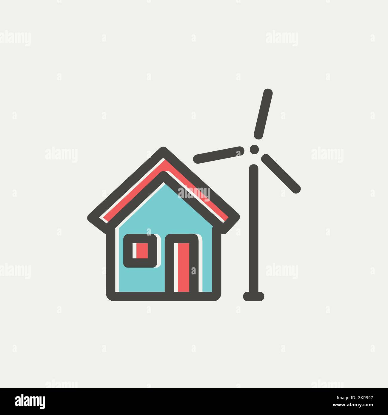 Wind generator thin line Stock Vector Images - Alamy