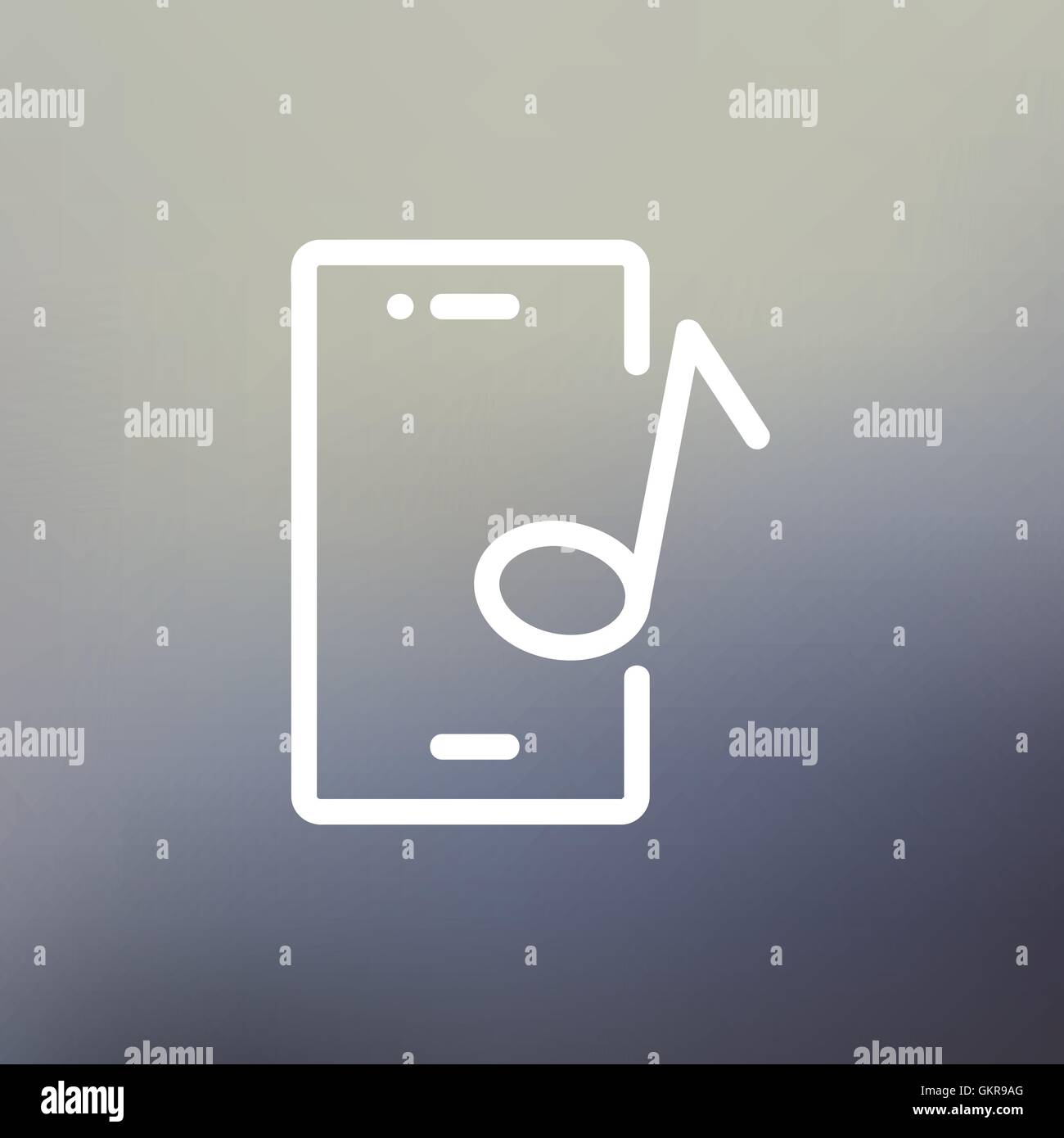 Smartphone with music note thin line icon Stock Vector Image & Art - Alamy