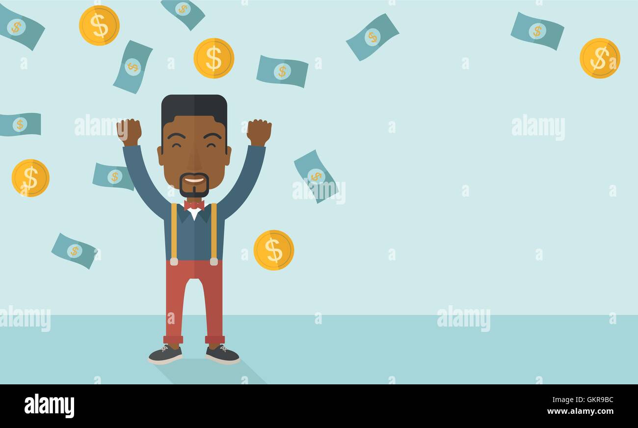 Cheerful young black man Stock Vector Images - Alamy