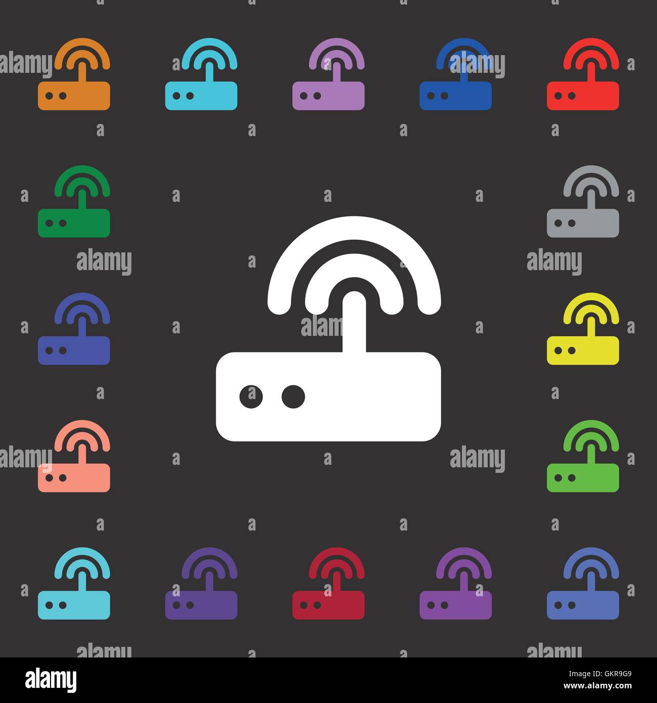 Wi fi router icon sign. Lots of colorful symbols for your design ...