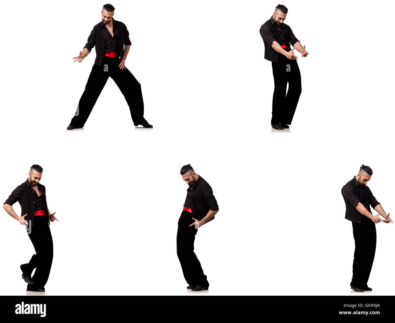 Spanish dancer in various poses on white Stock Photo - Alamy