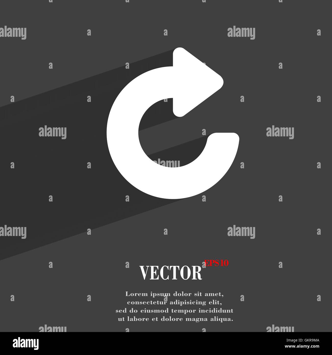 Upgrade, arrow icon symbol Flat modern web design with long shadow and ...