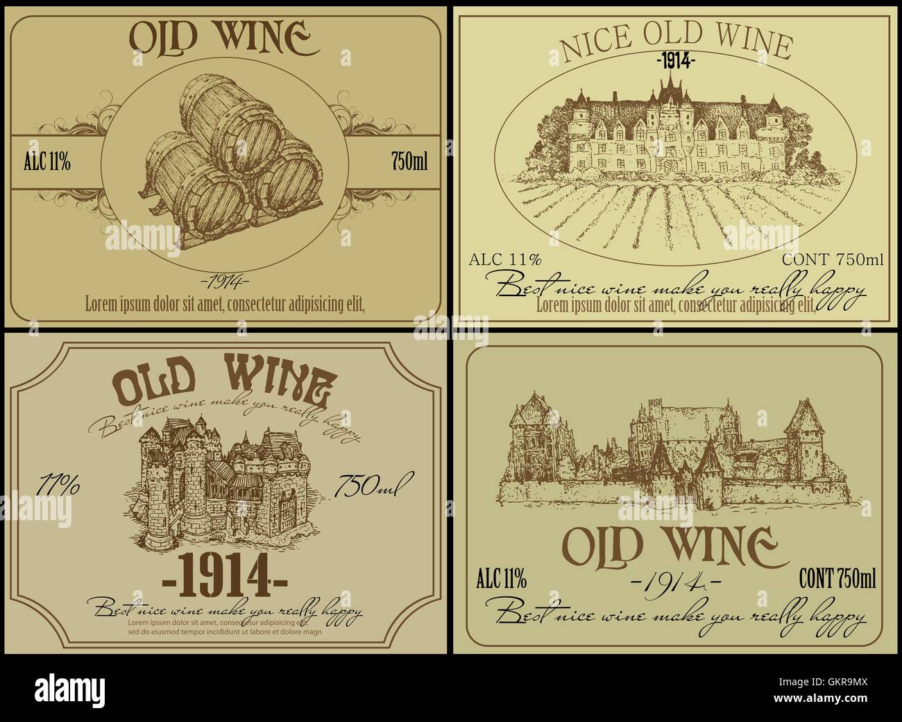Wine castle Stock Vector Images - Alamy