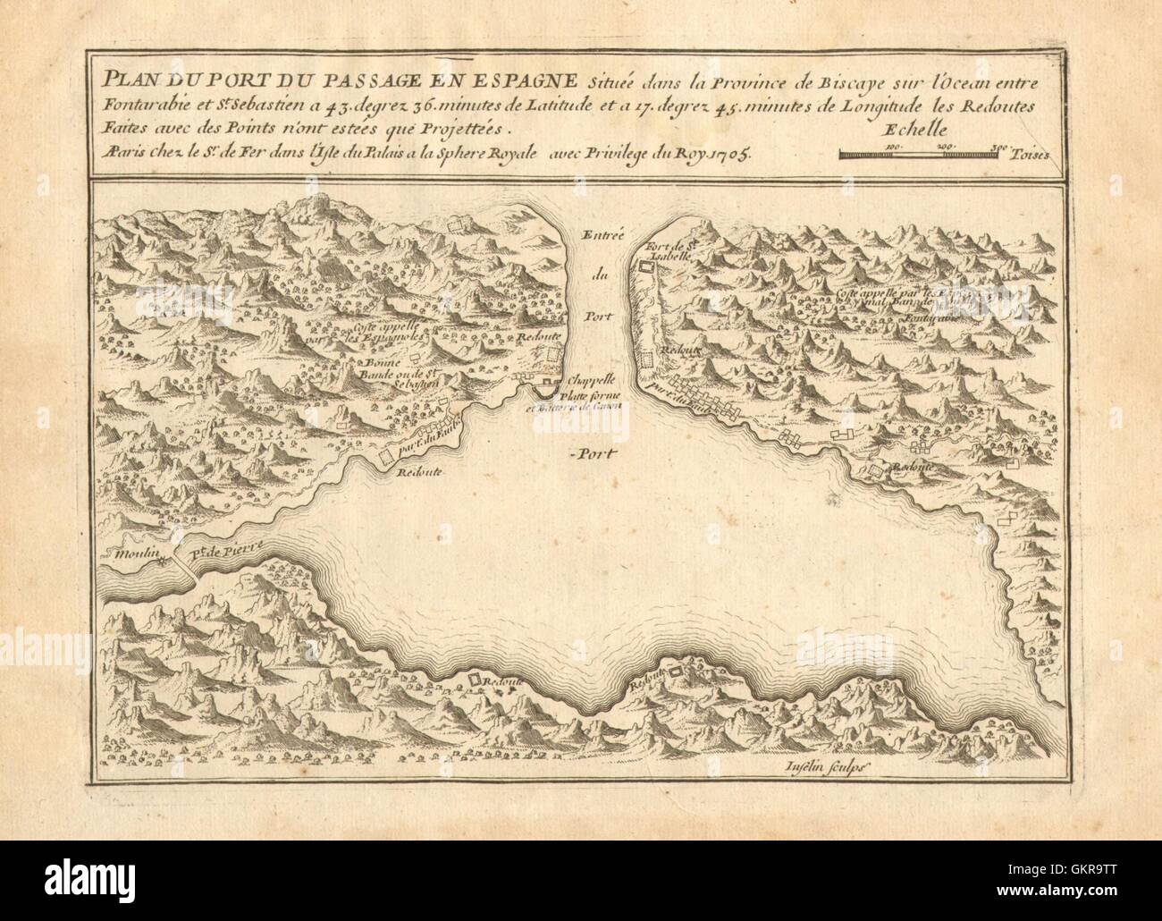 'Plan du Port du Passage en Espagne'. Bay of Pasaia, Vizcaya. DE FER ...