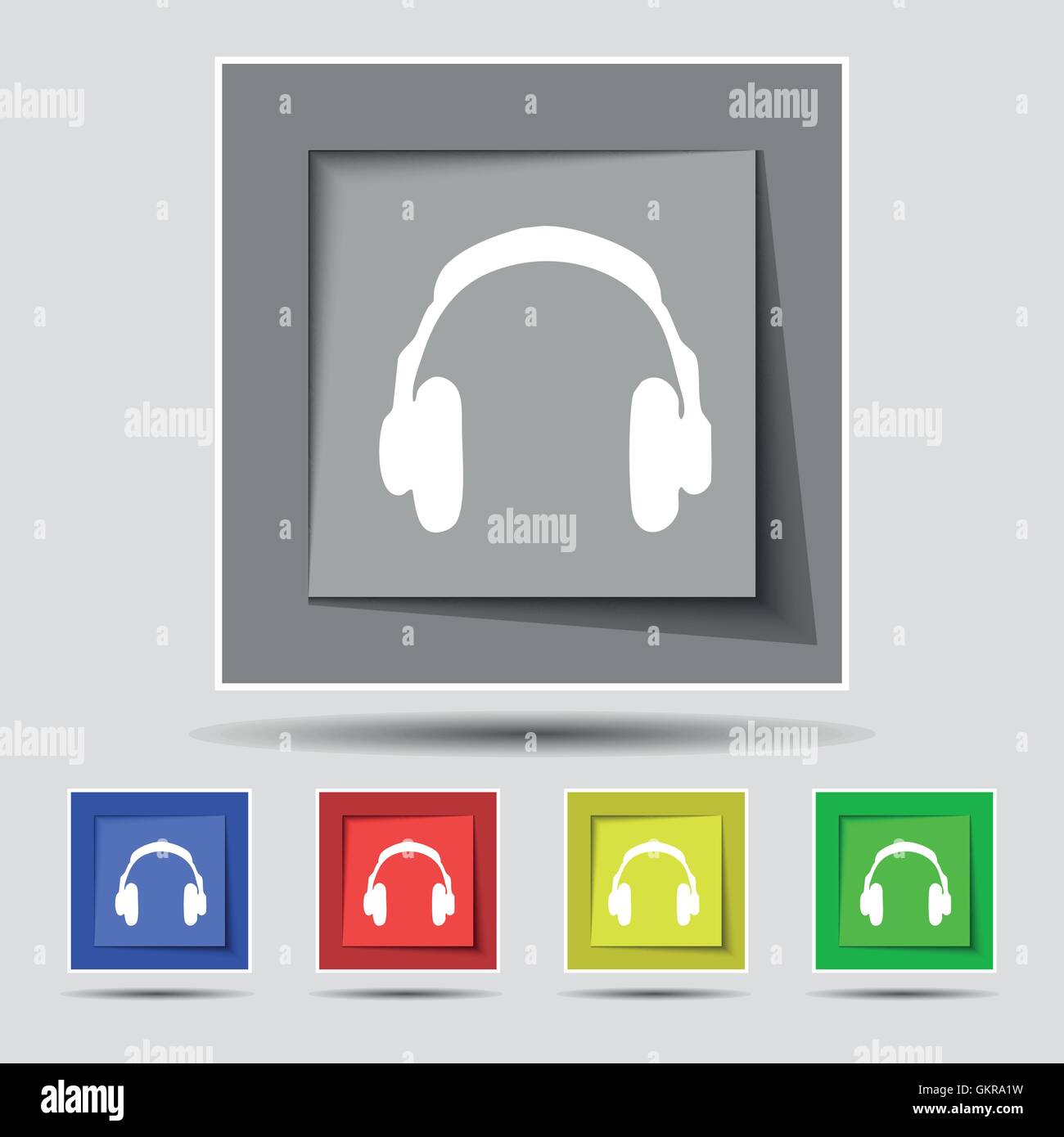 Headsets Icon Sign On Original Five Colored Buttons Vector Stock Vector Image And Art Alamy 
