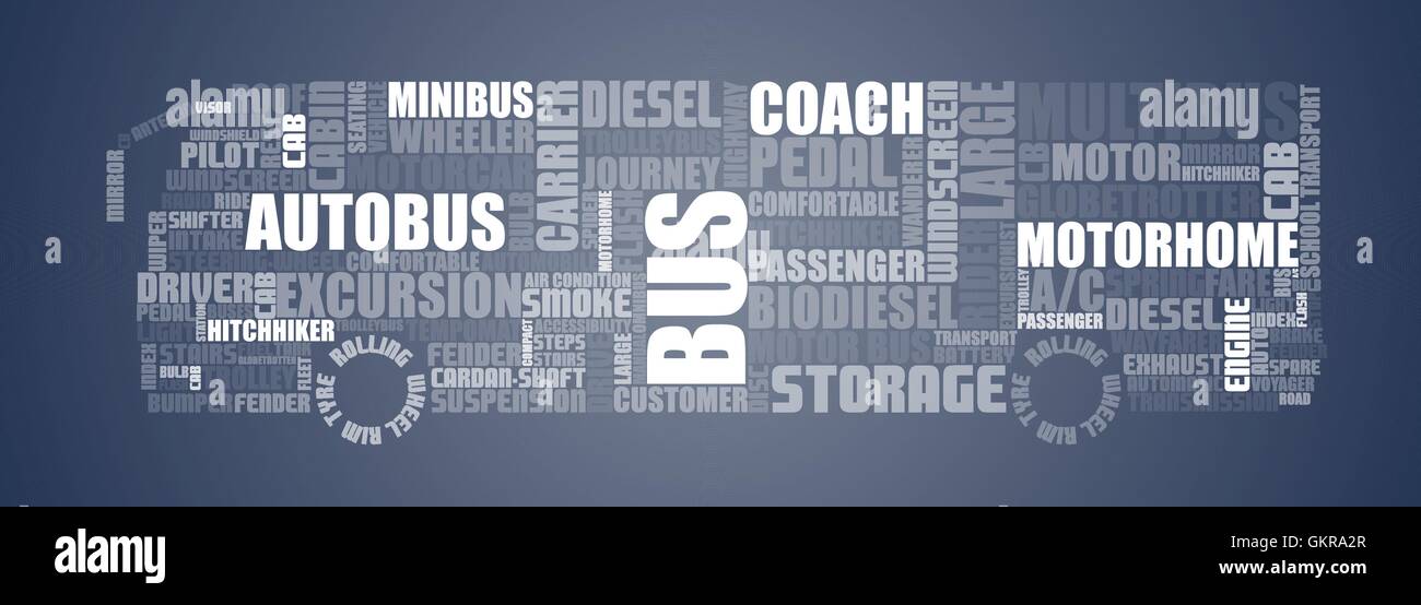 Texts shaped to show bus Stock Vector Image & Art - Alamy
