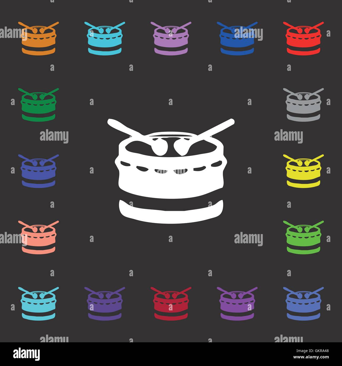 drum icon sign. Lots of colorful symbols for your design. Vector Stock ...