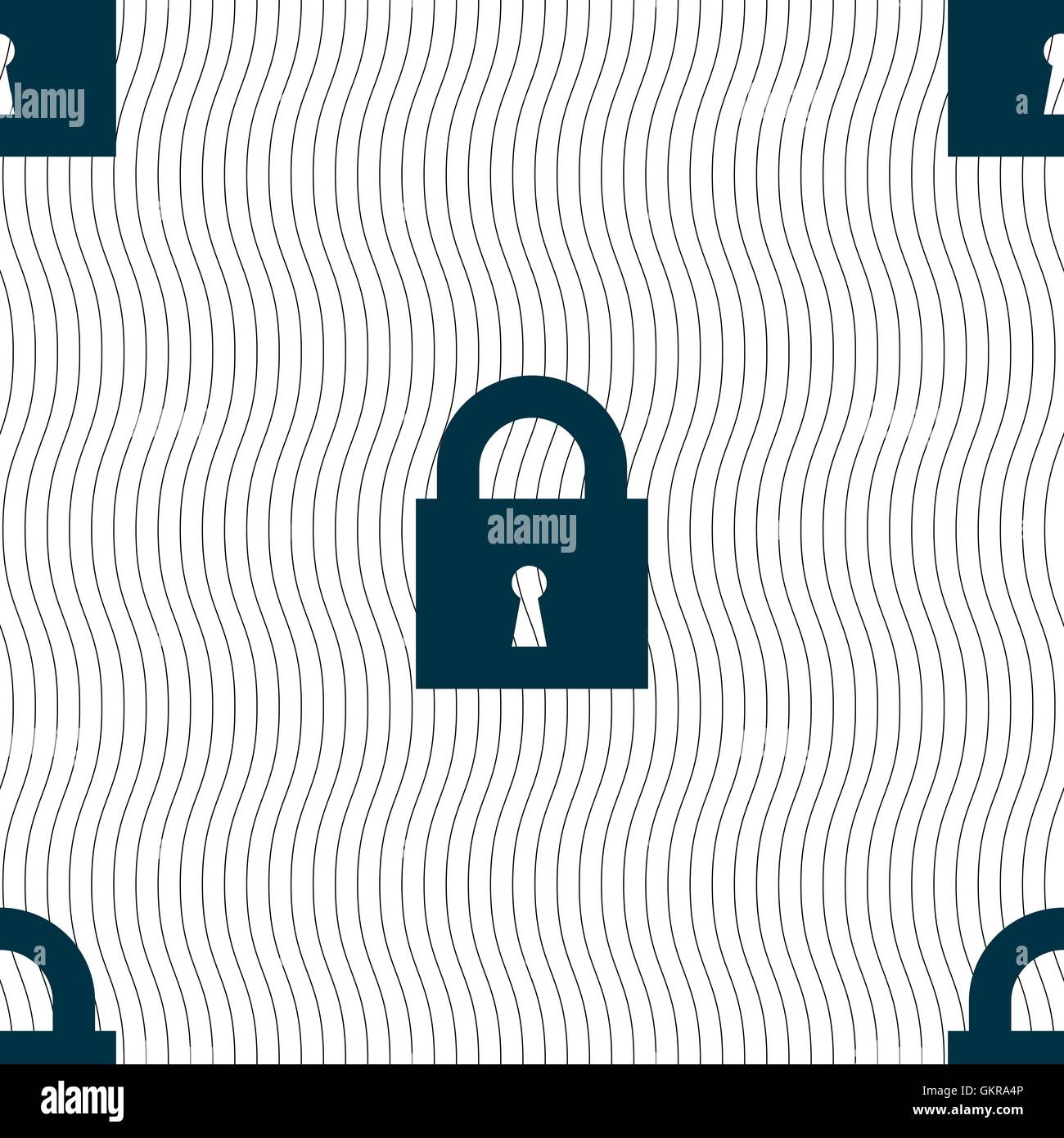 closed lock icon sign. Seamless pattern with geometric texture. Vector ...