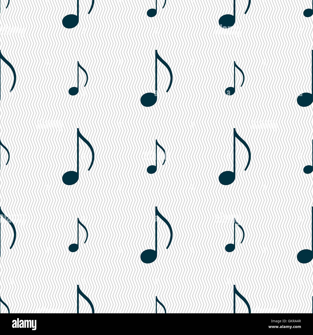musical note, music, ringtone icon sign. Seamless pattern with ...