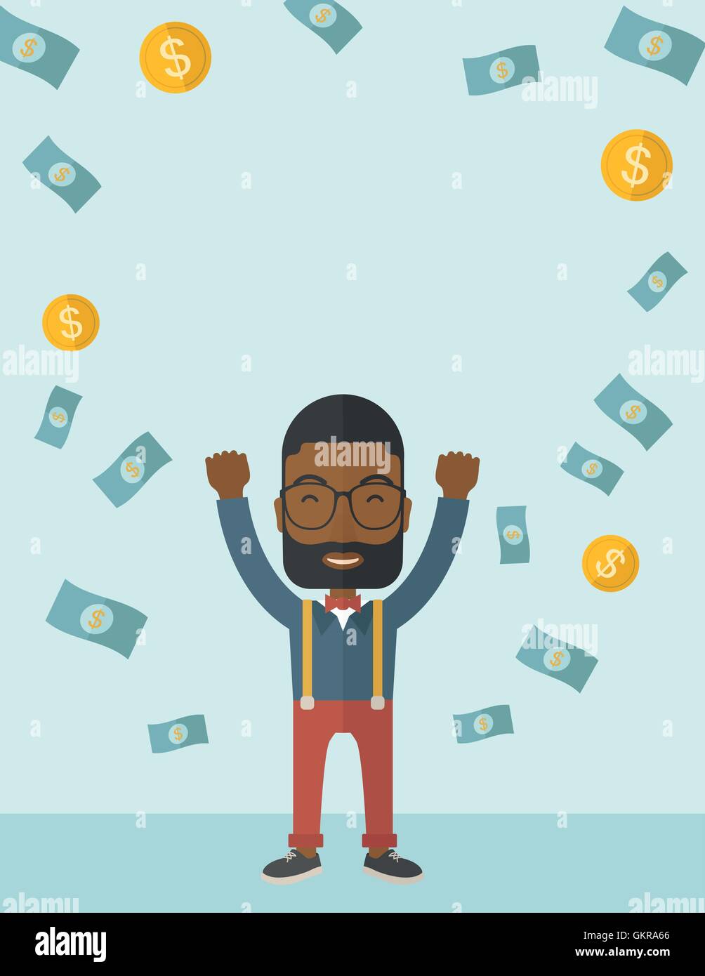 Cheerful young black man Stock Vector Images - Alamy
