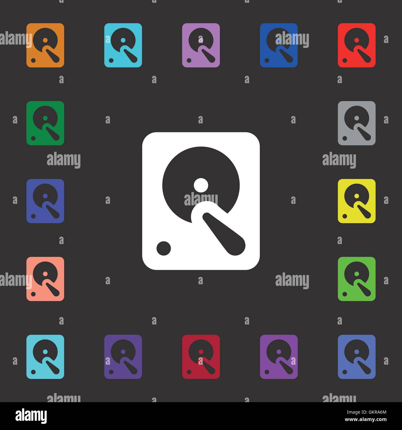 hard disk icon sign. Lots of colorful symbols for your design. Vector ...