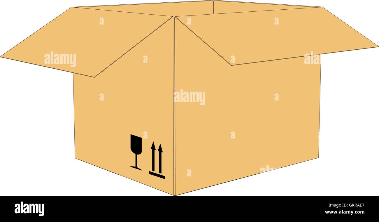 Open cardboard box. Vector illustration Stock Vector Image & Art - Alamy