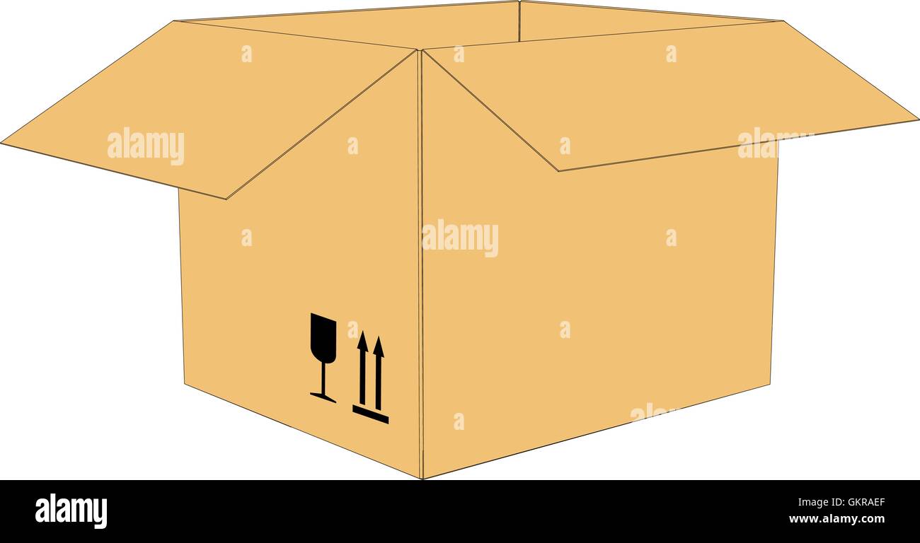 Side view open cardboard box hi-res stock photography and images - Alamy